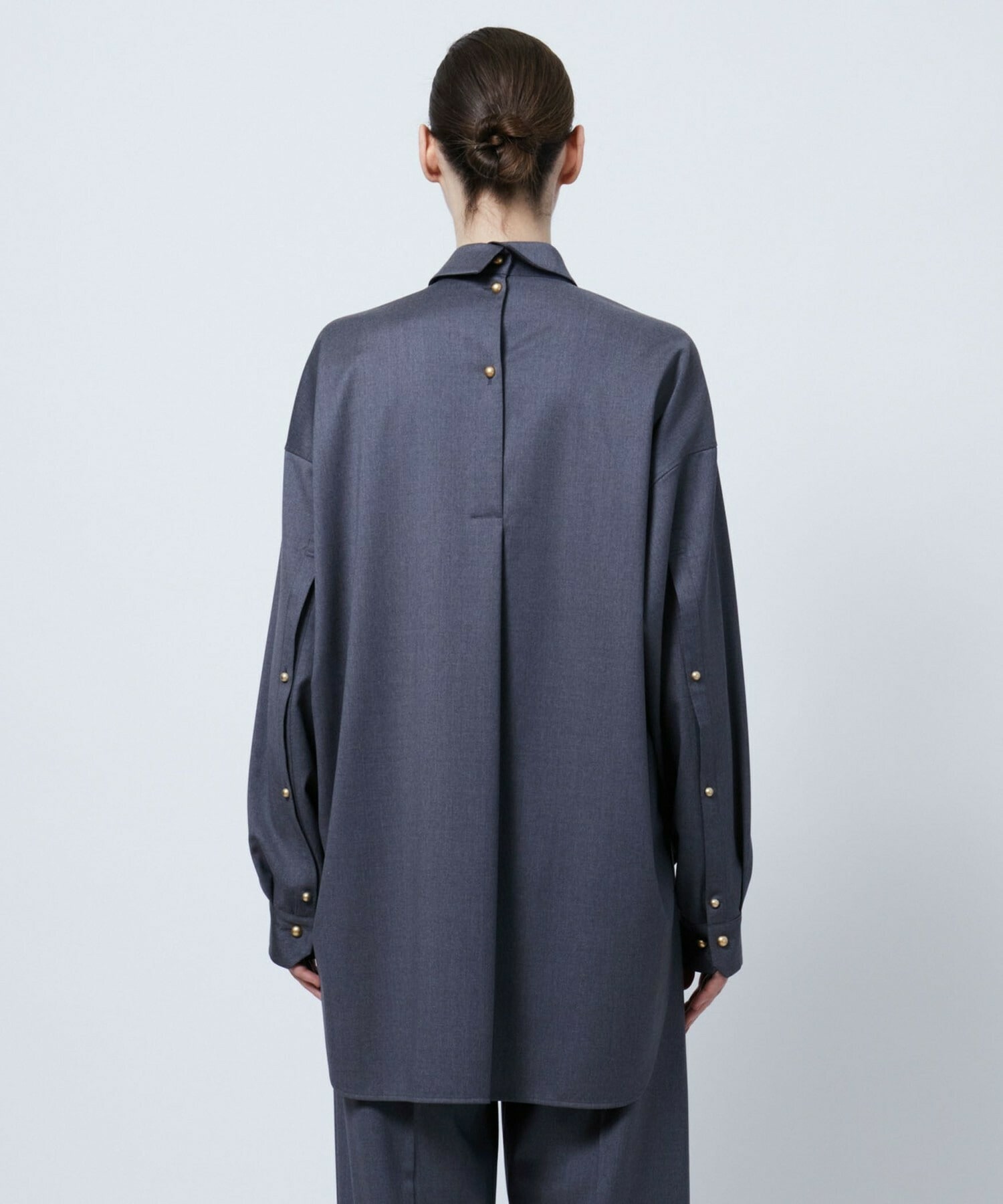 STRETCH WOOL OVER SIZED SHIRTS WITH METAL BUTTONS｜BIGI ONLINE STORE ...